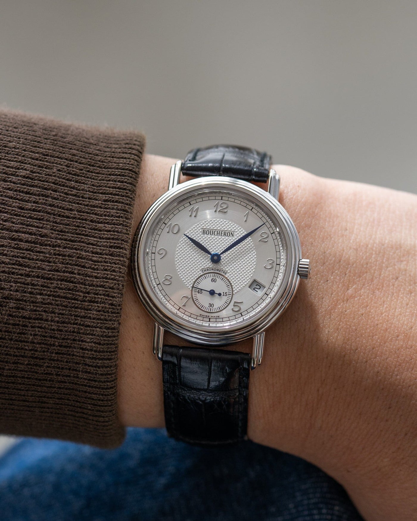 Boucheron Round WG 140th Anniversary Automatic Winding Frederic Piguet ...